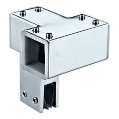 AC031-'T'-Junction-With-U-Bracket-for-Square-Support-Bar | Walker-hardware